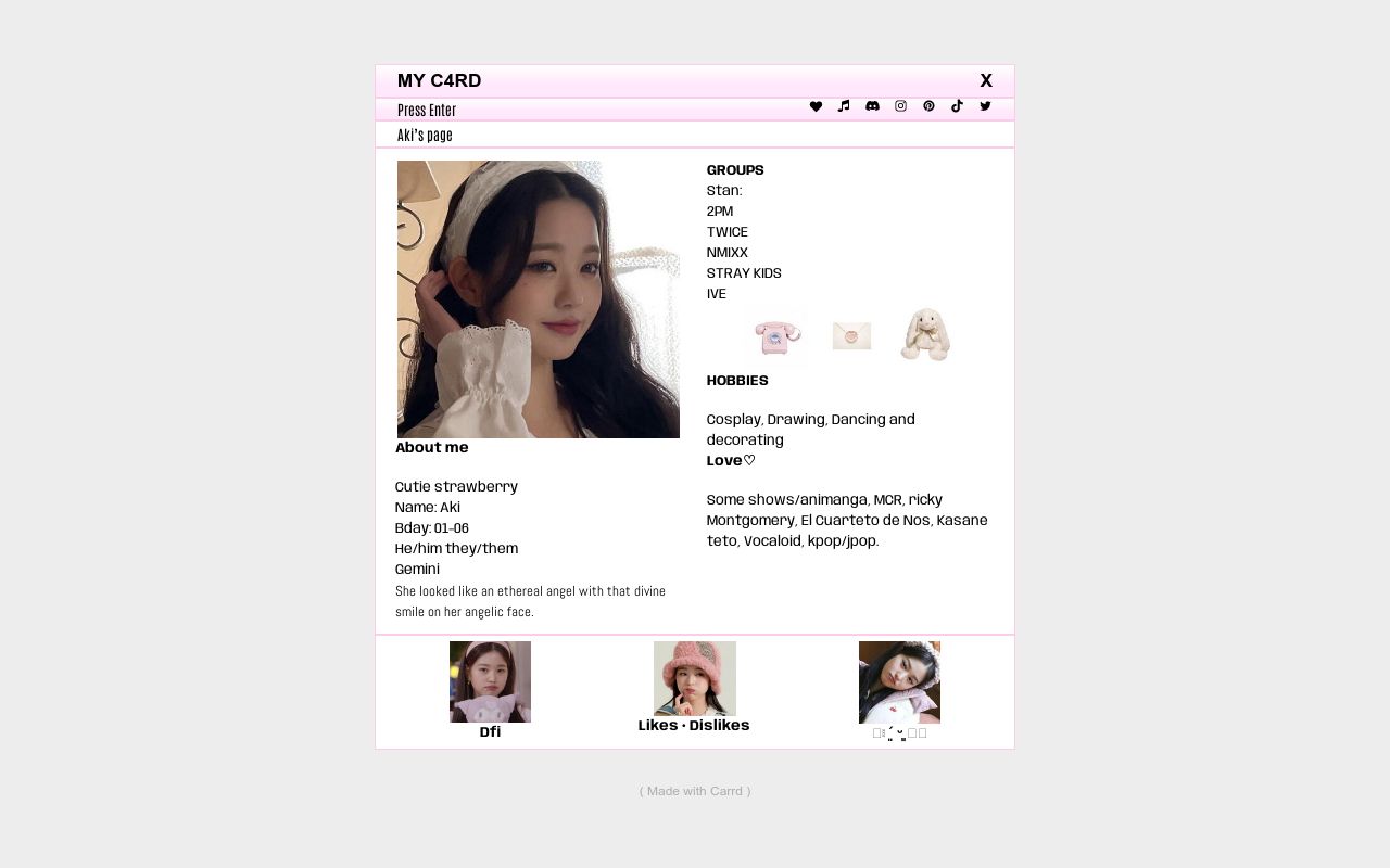 Aki’s Carrd